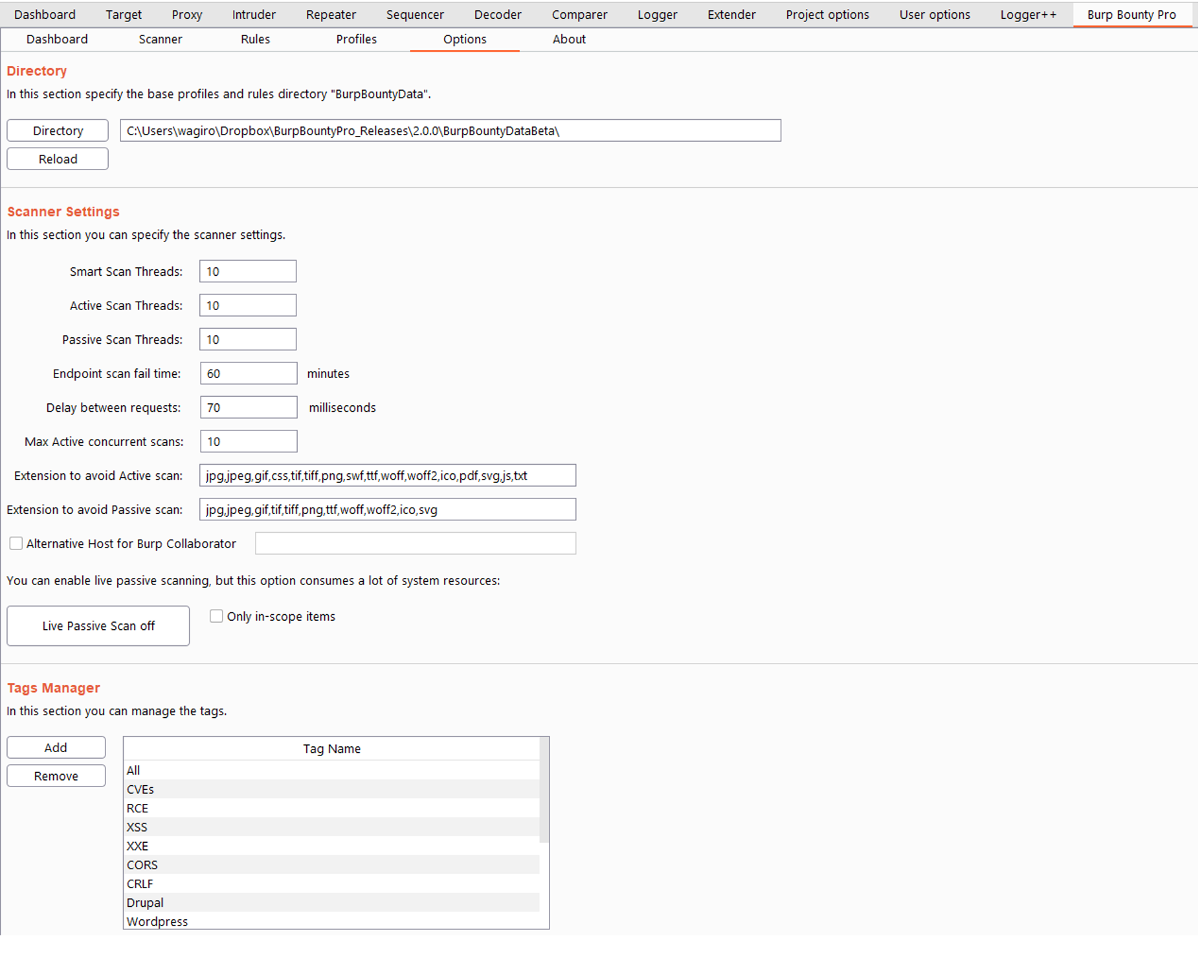 Documentation - Burp Bounty